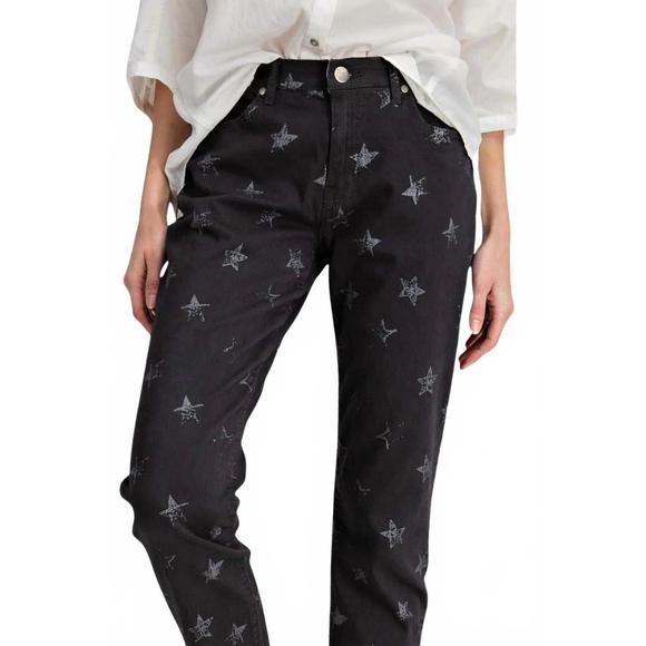 easel | Jeans | New Easel Star Printed Denim Jeans In Black And White ...